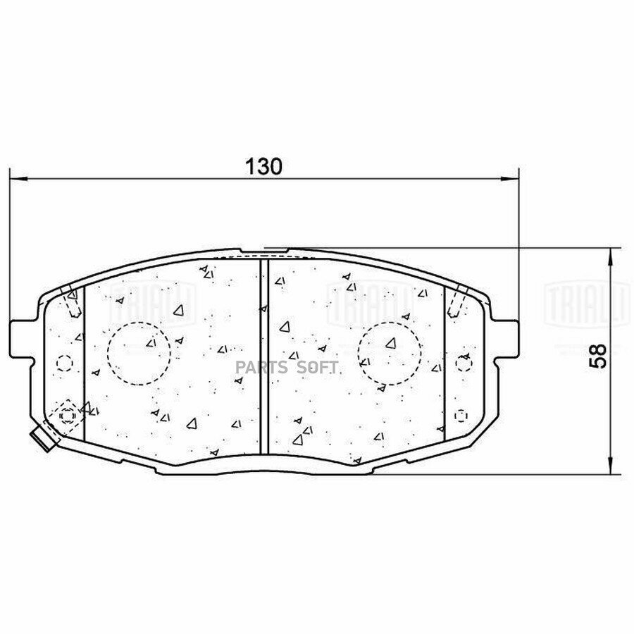 TRIALLI PF-0813CR Колодки торм. для а/м Hyundai Creta (16-)/Kia Cerato II (09-) диск. перед. (керам.) (PF 0813CR) PRO ()