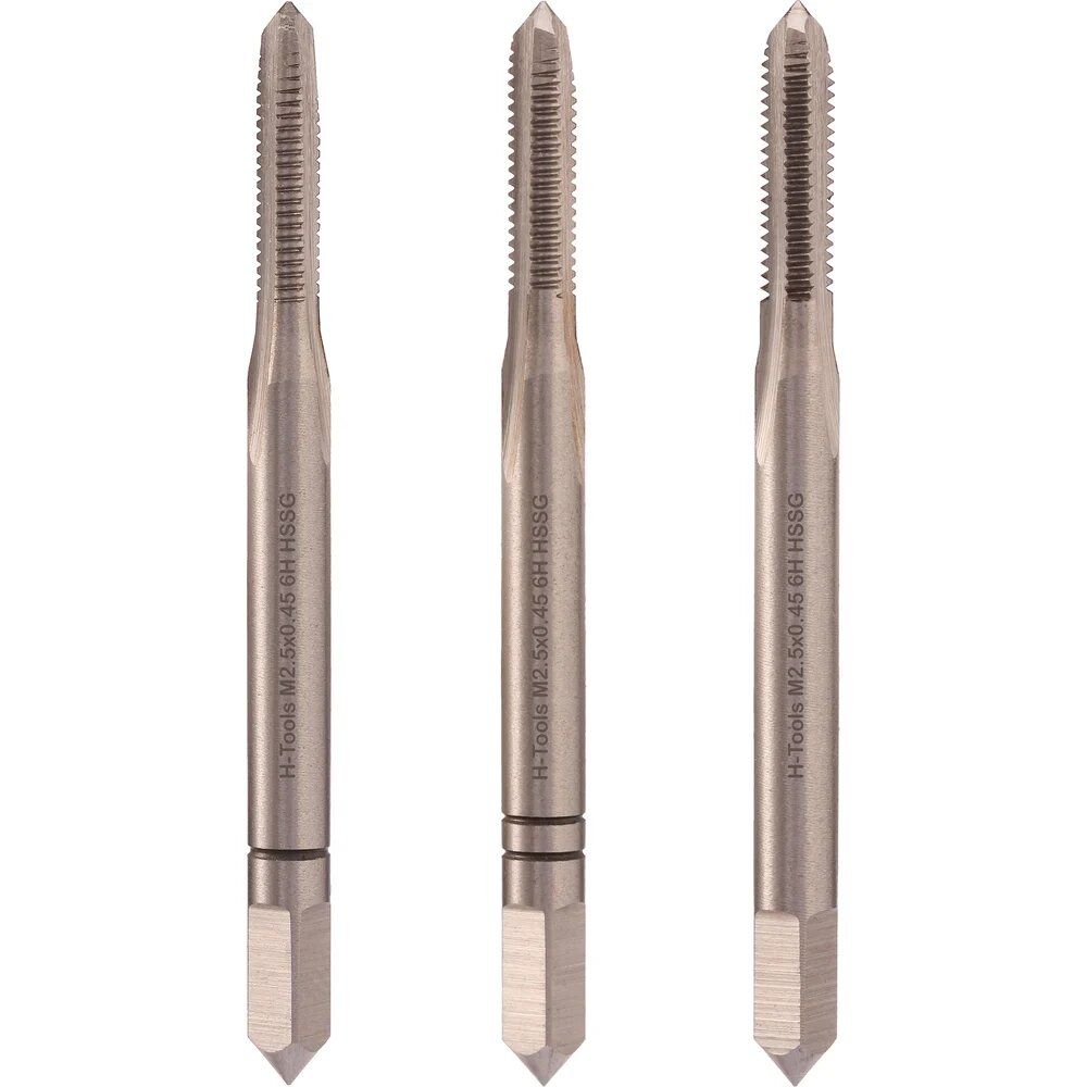 H-Tools Набор метчиков из 3-х шт. М2.5 шаг 0.45мм DIN352 HSS-G 230025HT