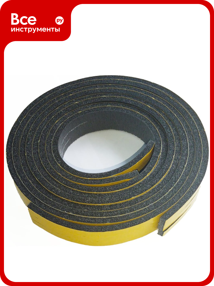 Уплотнительная прокладка из изолона ТДВ длина 9 м, цвет черный, арт. 1501024