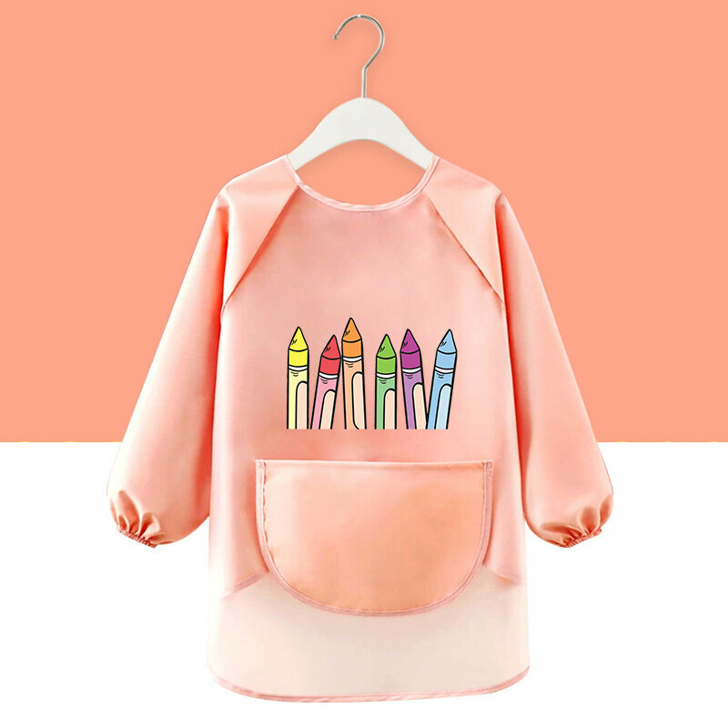 Фартук детский, с длинными рукавами, водонепроницаемый, с художественной росписью, для детского сада