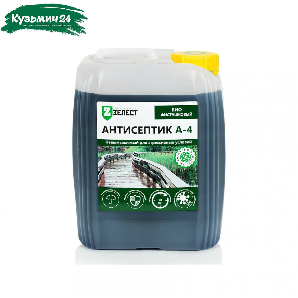 Антисептик Зелест А-4 Био для дерева, невымываемый, защита до 50 лет, 5 кг, 1 шт