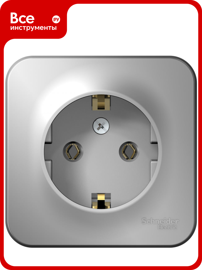 Наружная, Systeme, розетка Systeme Electric Blanca Алюминий, с заземлением, без шторок, 16А, 250В SE BLNRA010113