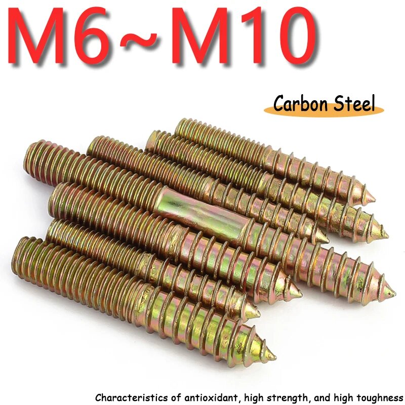 Двусторонние саморезы из углеродистой стали M6 M8 M10 M10x100mm PR)-1pcs