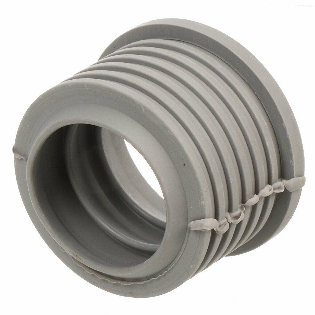 Манжета уплотнительная СантехКреп 40х32 мм ТЭП серая для канализации и труб, переходник сантехнический 40.05.12