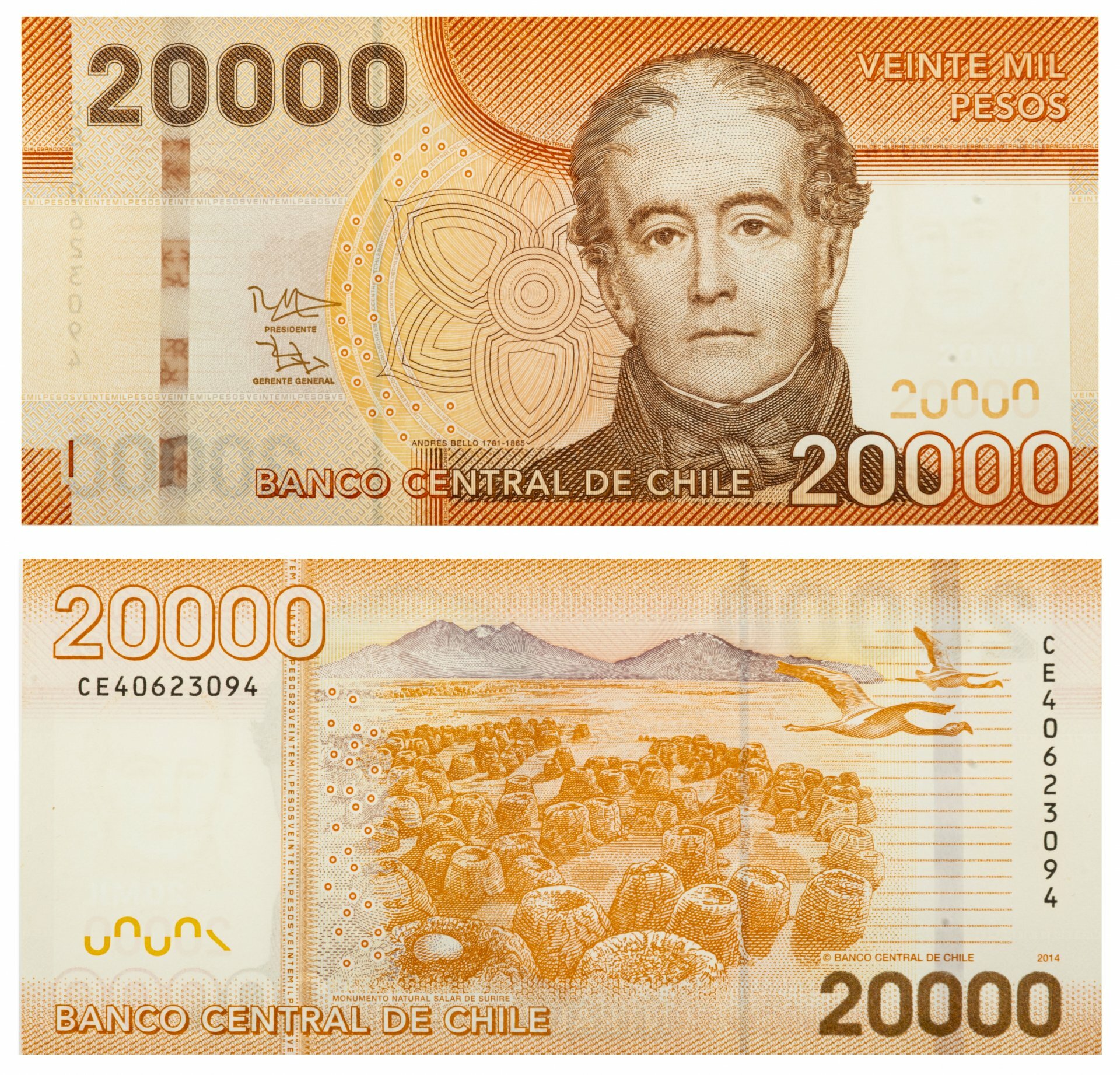 Чили 20000 песо 2009 2014 Pick 165е