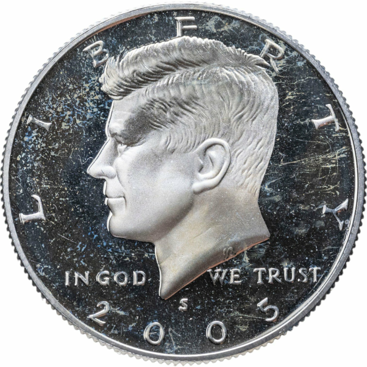 США 50 центов 1/2 доллара, half dollar 2005 Proof Kennedy Half Dollar Кеннеди Знак монетного двора "S" - Сан-Франциско, Серебро 900