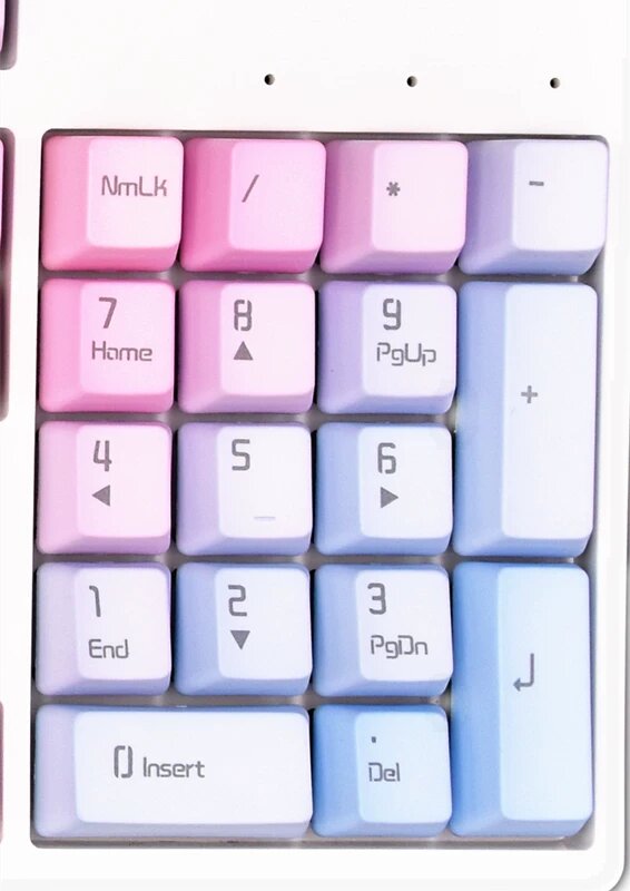 Корейские кейкапы PBT Rainbow Cream Orchid Blue Enchantress, 17 клавиш, с боковой гравировкой, для механических
