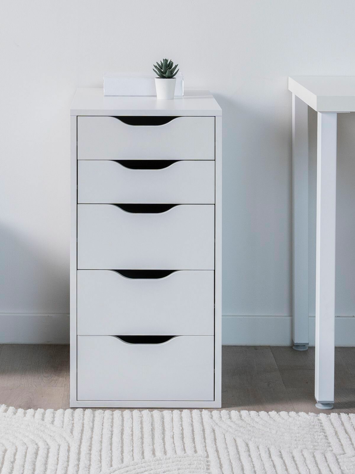 Комод Ингар, 5 ящиков, 36x71x53 см, белый, ГУД лакк