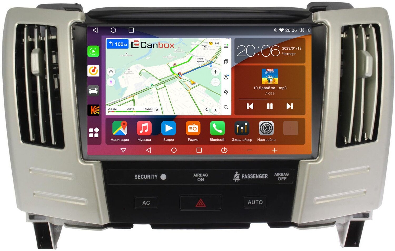 Штатная магнитола Lexus RX 300, RX 330, RX 350, RX 400h 2003-2009 Canbox H-Line 2K 4180-9583 на Android 10 (4G-SIM, 4/32, DSP, QLed)