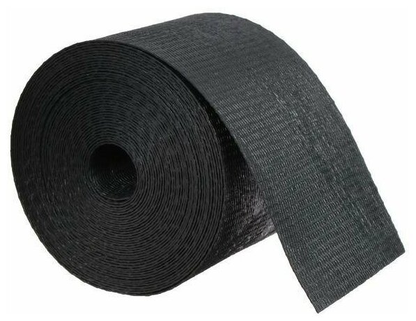 Лента бордюрная, 0,1 ? 10 м, толщина 1,2 мм, пластиковая, чёрная,