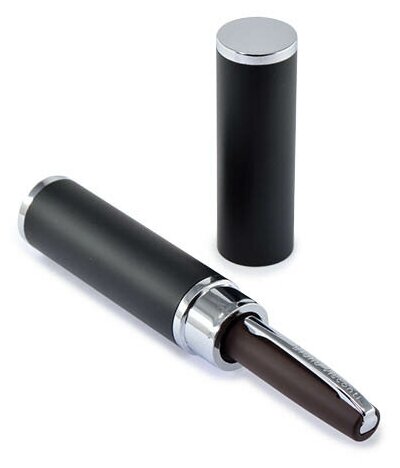 Ручка шариковая автоматическая BrunoVisconti, 1 мм, синяя, в чёрном круглом тубусе, Sienna (коричневый металлический корпус), Арт. 20-0221/02