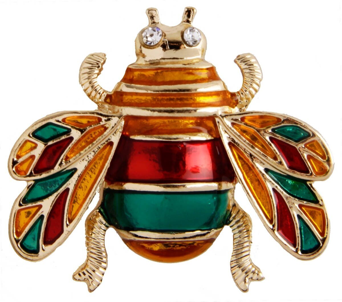 Брошь, эмаль, стразы