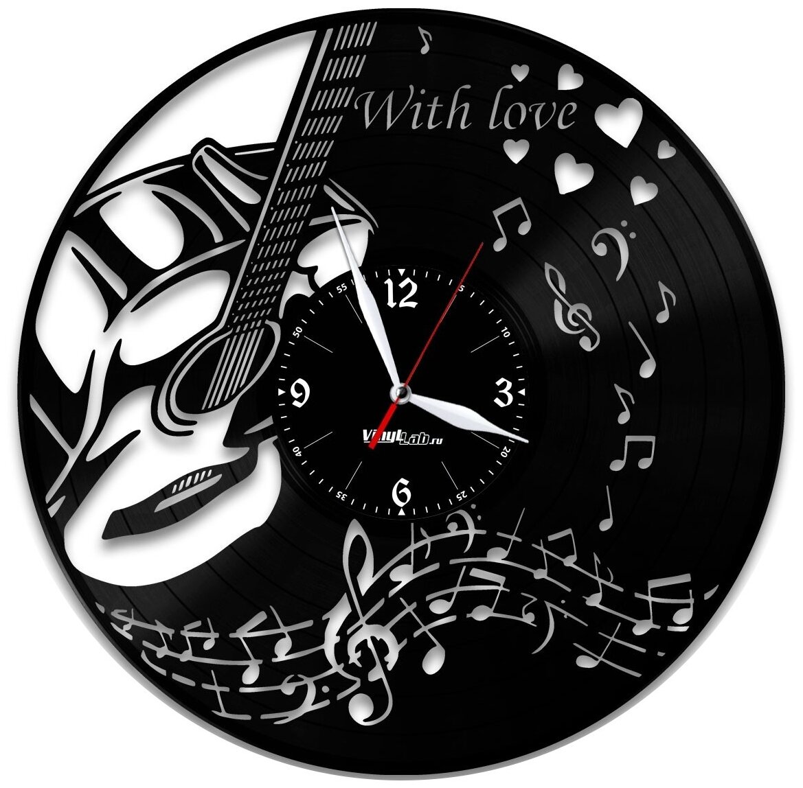 Часы из виниловой пластинки (c) VinylLab Гитара