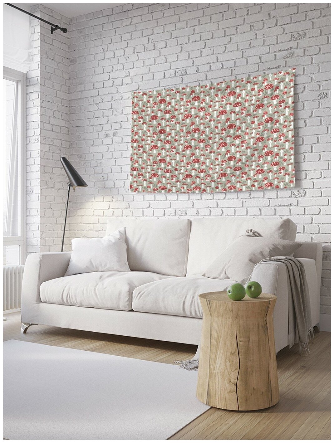 Горизонтальное фотопанно JoyArty на стену "Лес мухоморов", 150x200 см