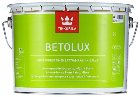 Tikkurila Betolux / Тиккурила Бетолюкс краска для пола внутри помещения база А 9л,