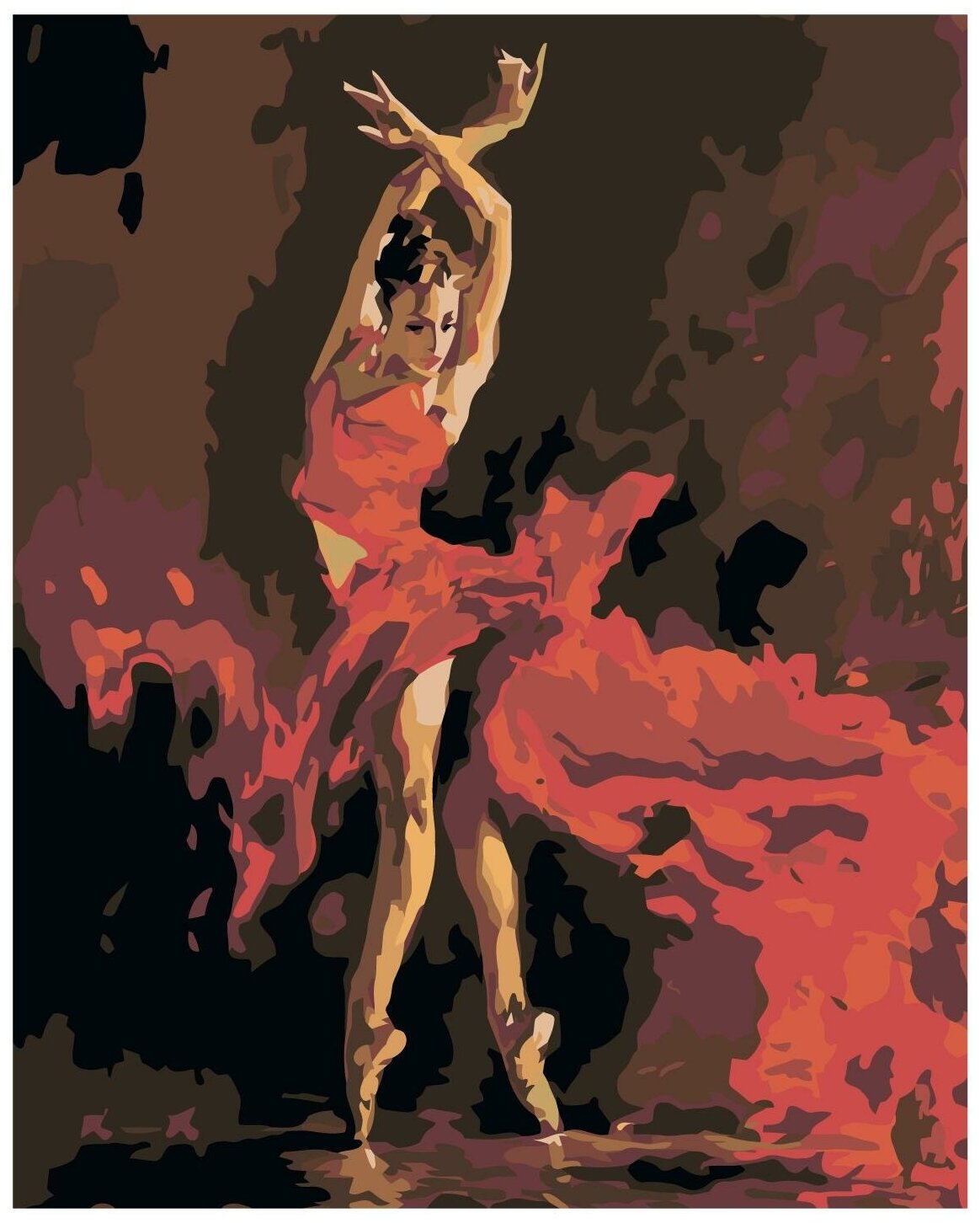 Пламенный танец Раскраска по номерам на холсте Живопись по номерам