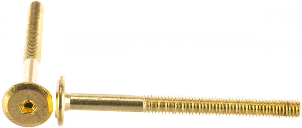 Мебельный винт с плоской головкой европартнер латунир. М6х70 16шт. 6 1611 2