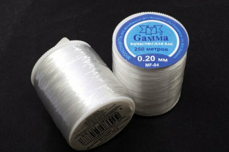 Мононить Гамма, толщина 0,20мм, длина 250м, цвет белый, 1032-029, 1шт