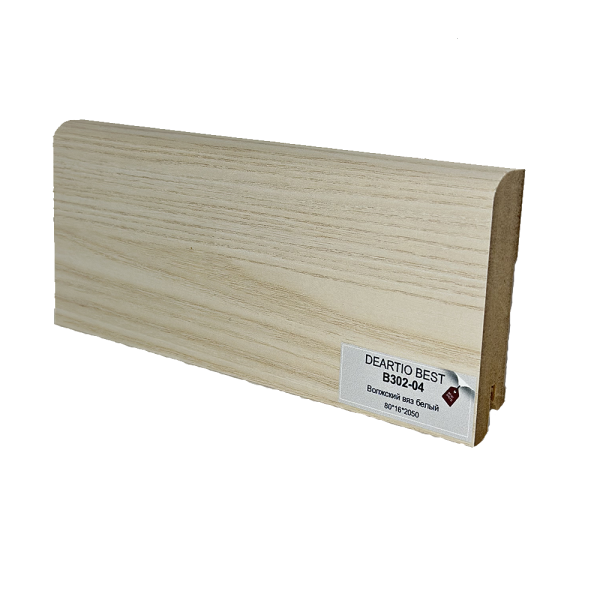 Плинтус Напольный МДФ Deartio Best B302-04 Волжский Вяз Белый В80хТ16хД2050 мм Deartio.