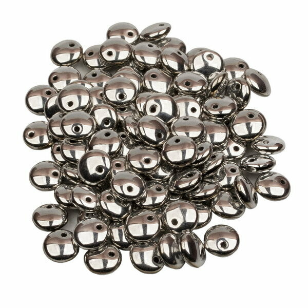 Стеклянные чешские бусины, Lentils, 6 мм, цвет Jet Labrador Full, 100 шт.