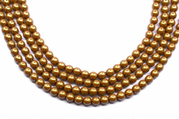 Жемчуг Preciosa, цвет 30024 коричневый радужный, 4мм, 10шт