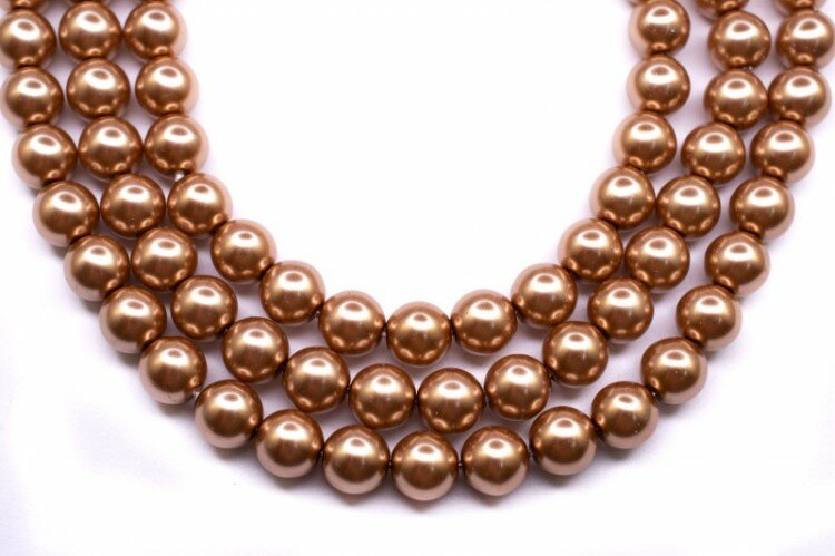 Жемчуг Preciosa, цвет 70015 кофе с молоком, 8мм, 10шт
