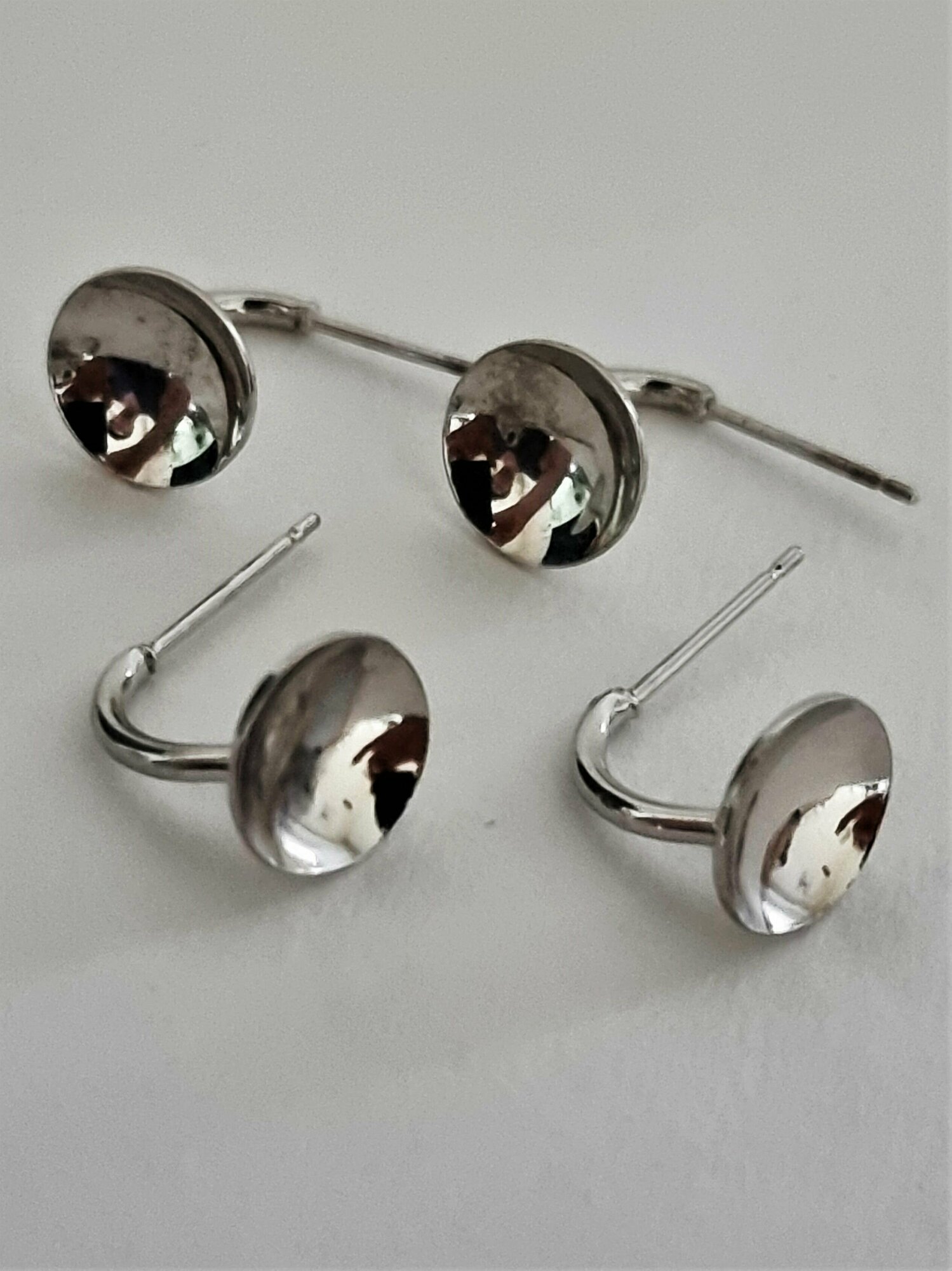 Швензы Пусеты для вклейки. Родий. 2пары.