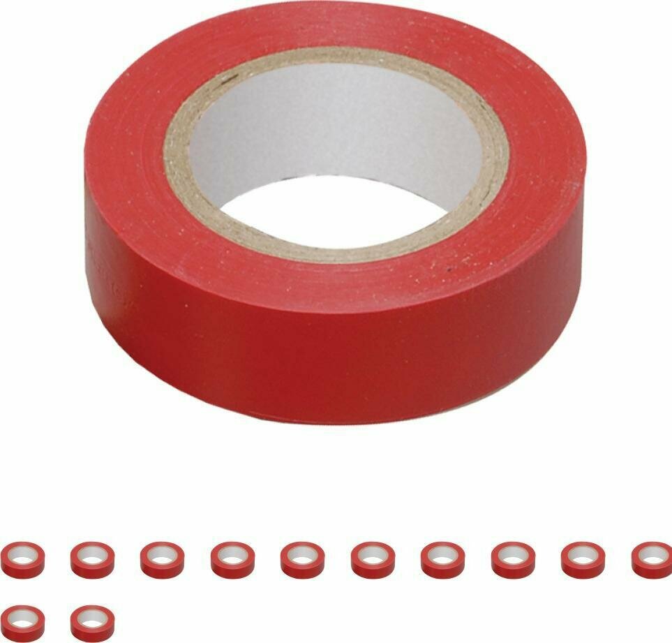 Изолента ПВХ IEK 15 мм 20 метров красная (комплект из 12 шт)