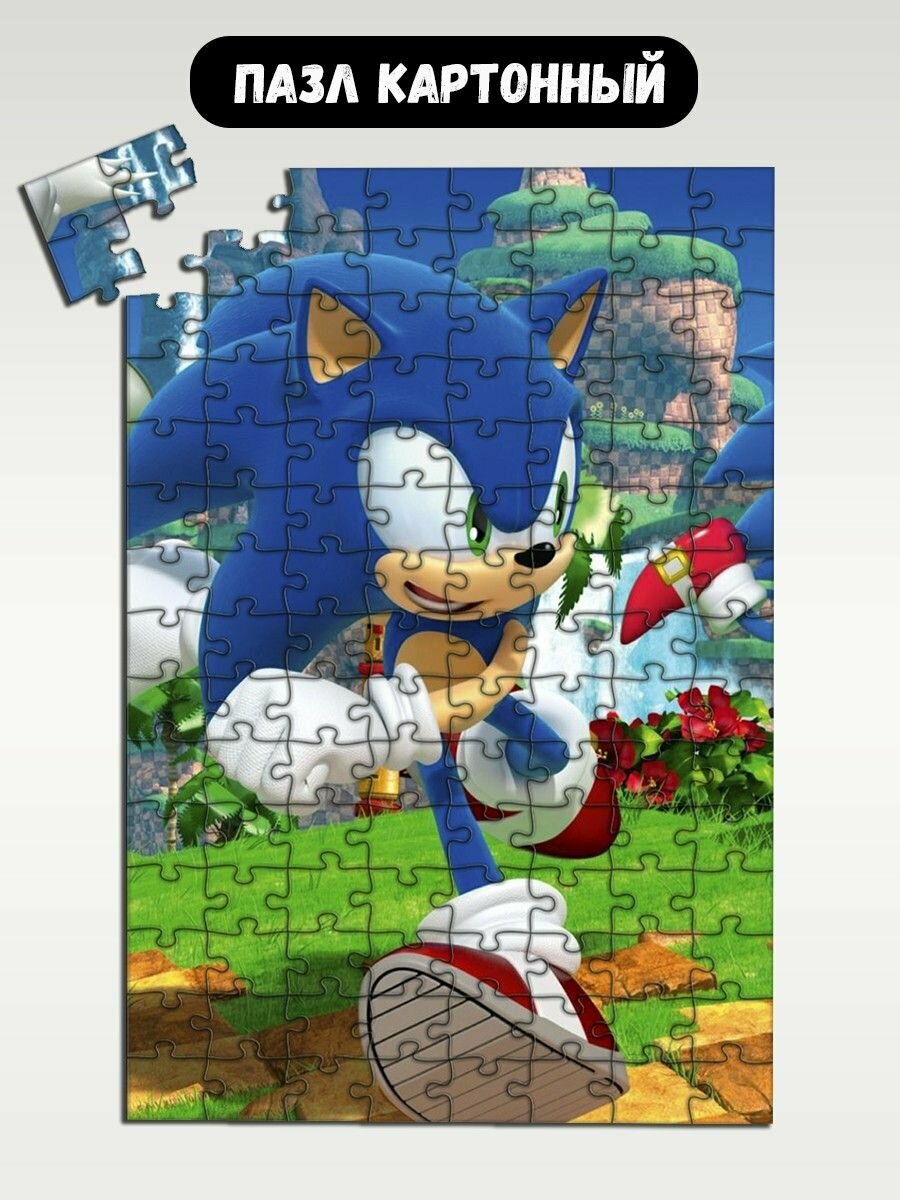 Пазл картонный А4: модель игра sonic generations - 1201