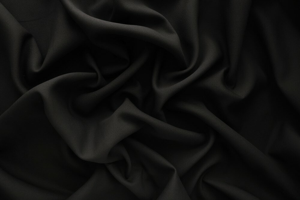 Ткань черный креп двухслойный двусторонний, ширина 1.28 м