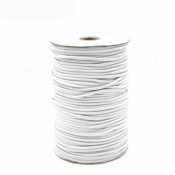Шнур эластичный, резинка круглая 3 мм 10 м, эспандерный, крепежный, полипропиленовый, белый