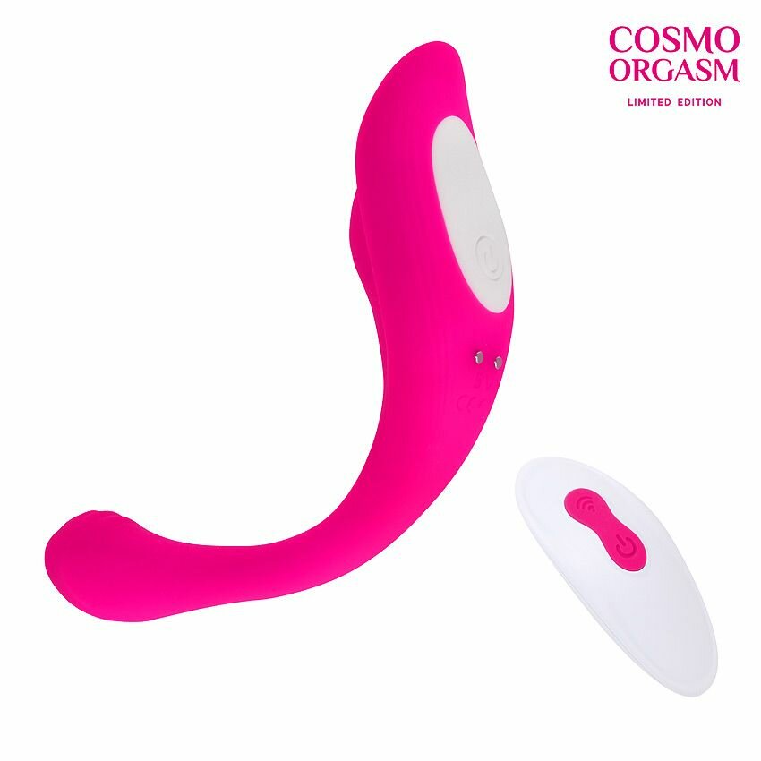 Вибромассажер Cosmo, для двойной стимуляции, силикон, USB, пульт ДУ
