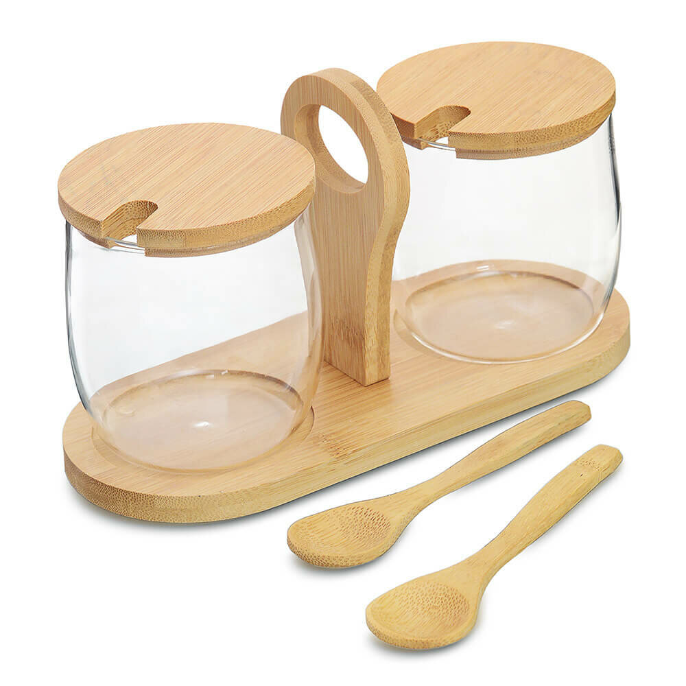 Набор банок для сыпучих продуктов 400 мл на подставке 5 пр