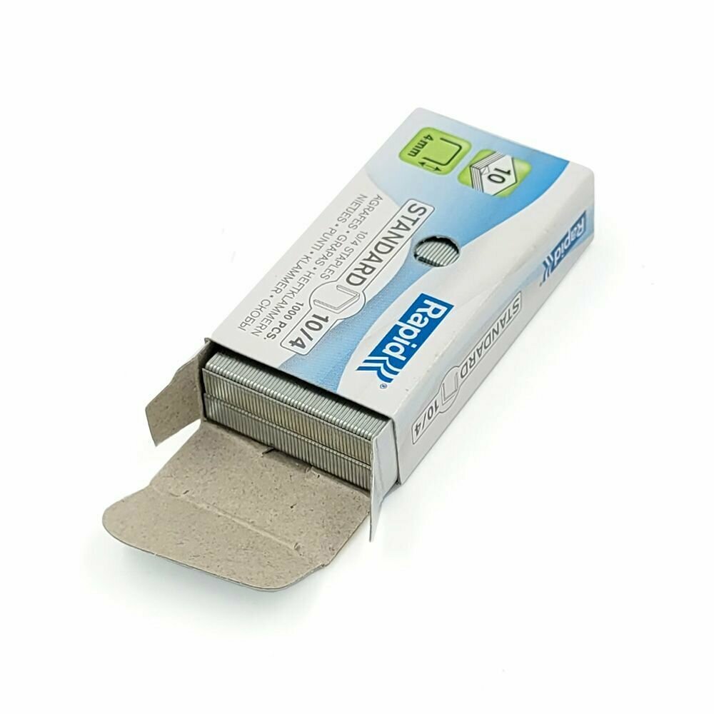 Скобы Rapid, № 10, гальванизированные, 1M,1000шт, картонная коробка №10, пр-во Швеция