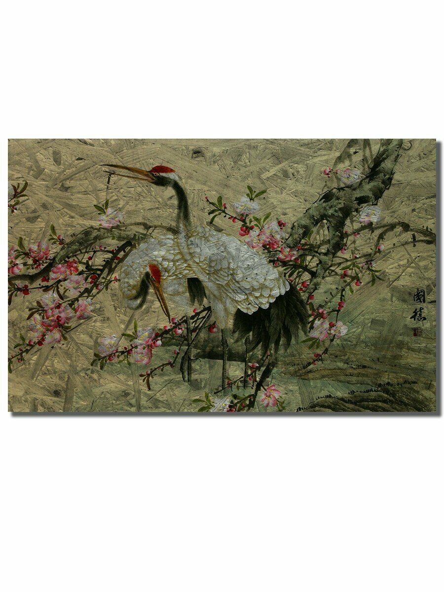 Картина интерьерная на рельефной доске, рисунок китайская живопись - 868 Г