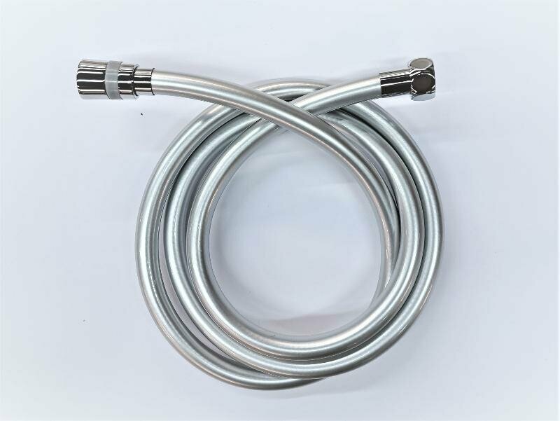 Хром силиконовый шланг G1/2x1/2 L=1.6m с шарниром для смесителя душевой кабины, Aqualux