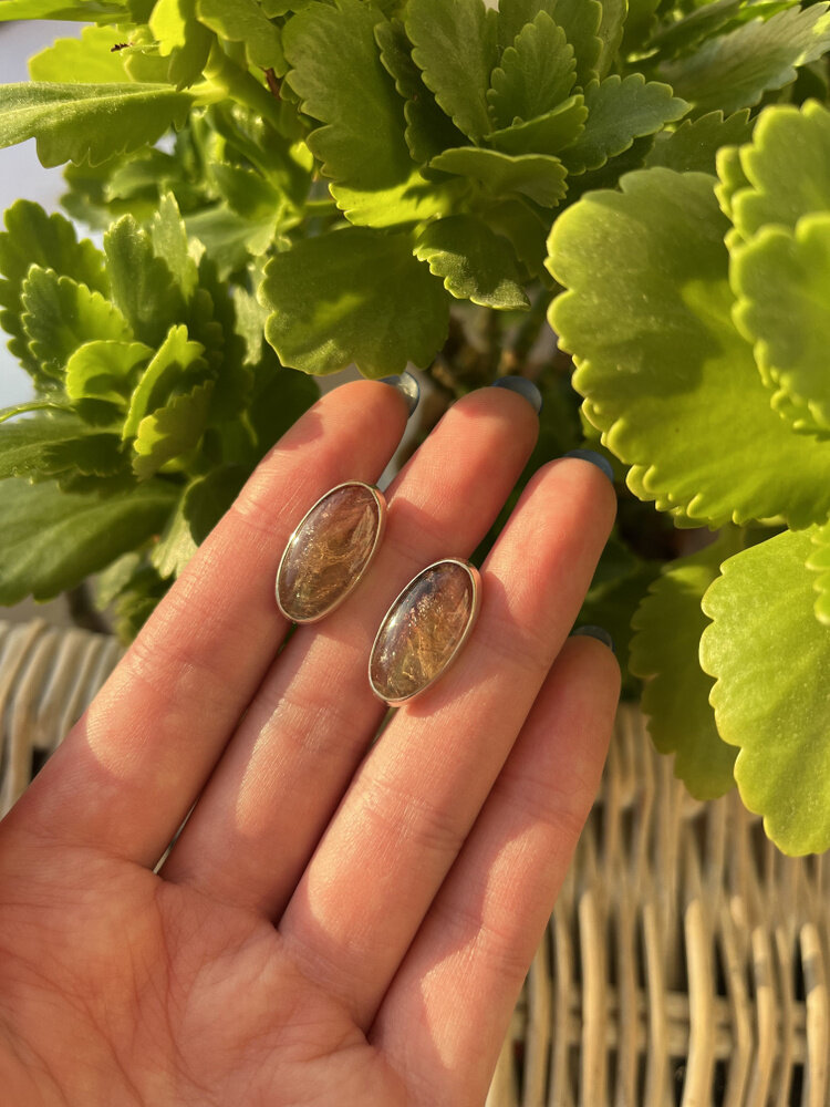 Серьги, турмалин