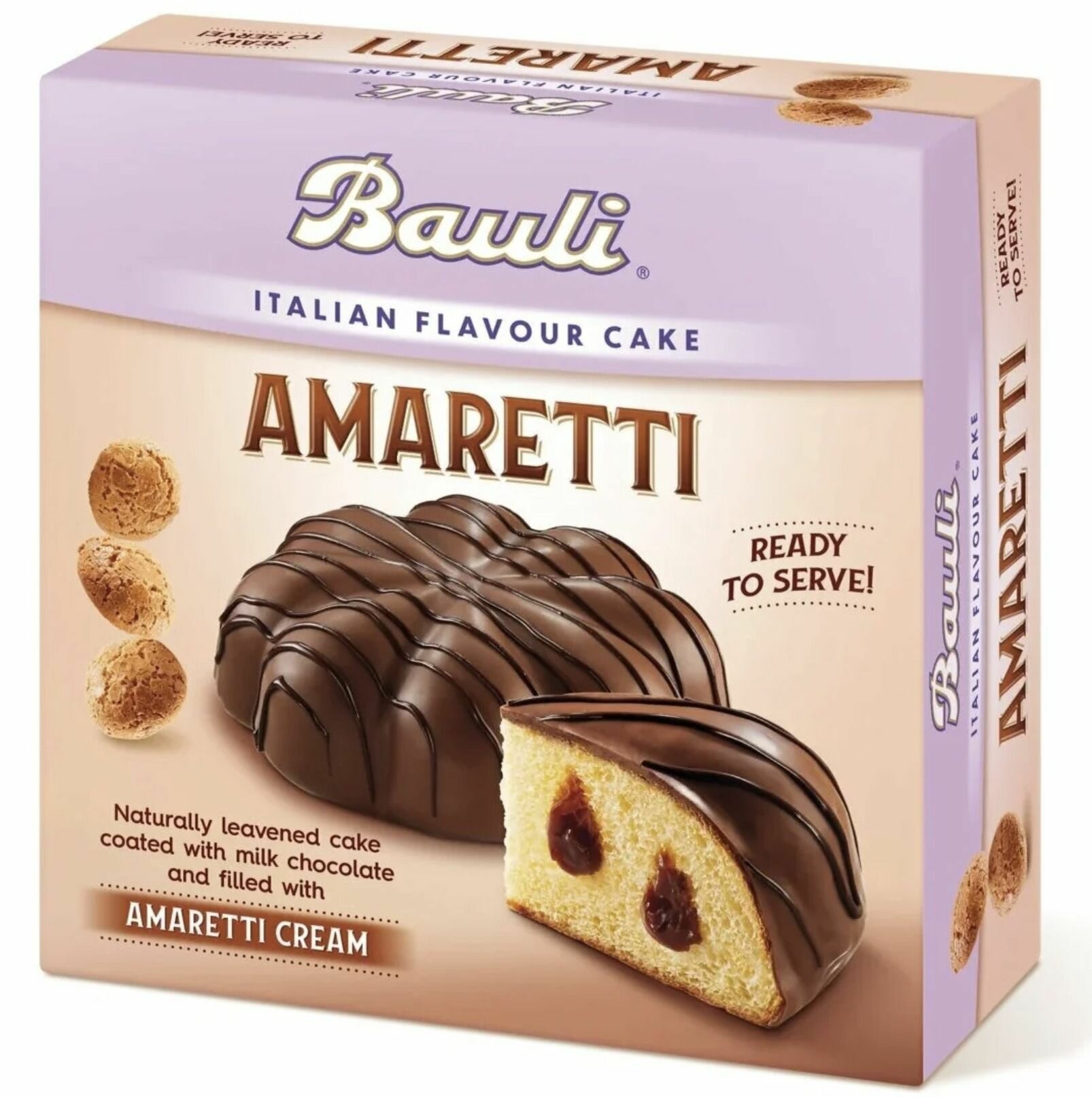 Кекс Bauli с кремовой начинкой Amaretti в шоколадной глазури, 450 г