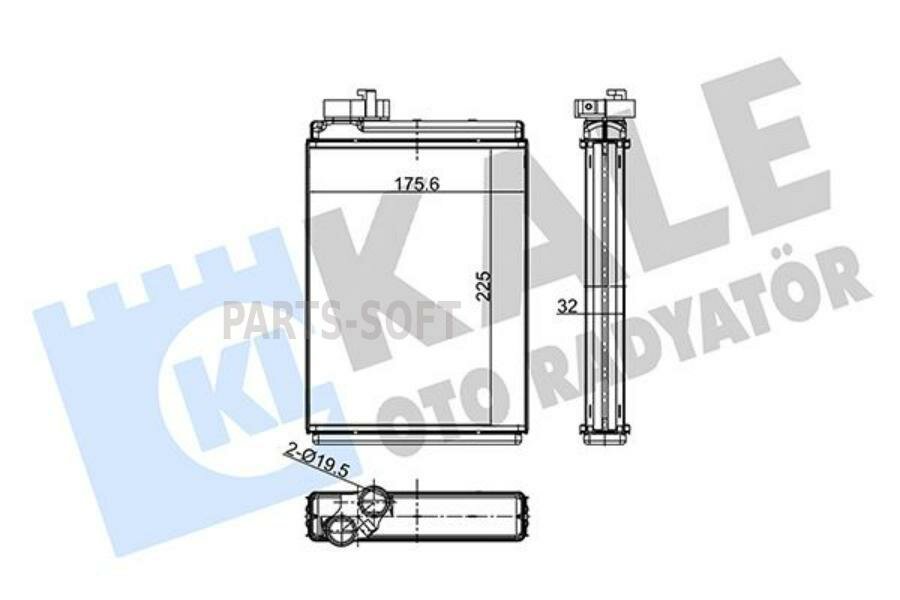 KALE 356135 (356135_KL1) радиатор отопителя Audi (Ауди) a4 (07-) / a5 (07-) / q5 (08-)