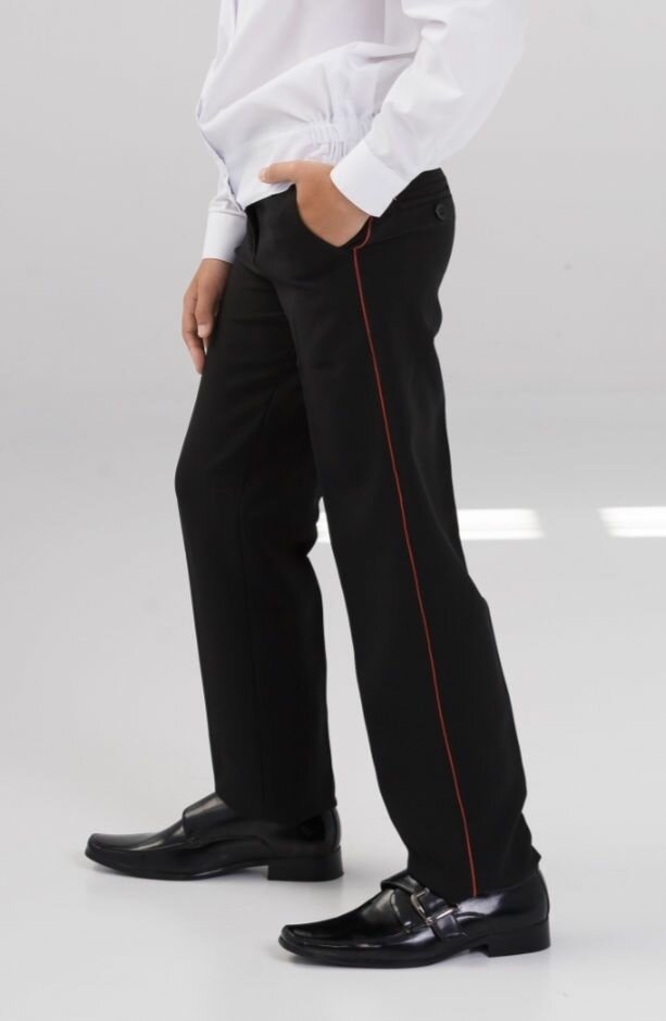 Брюки форменные казачьи в офис, на работу, школьные черные классические, утепленные зимние на флисе размер 116 34 122 128