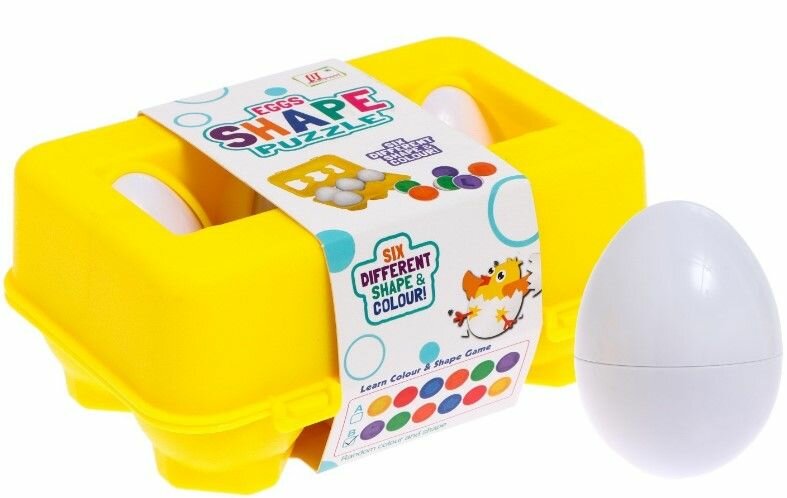 Детская развивающая игрушка-сортер "Яички", пластиковый набор для малышей, развитие мелкой внимания и моторики, изучаем формы и цвета, по методике Монтессори, набор 6 шт.