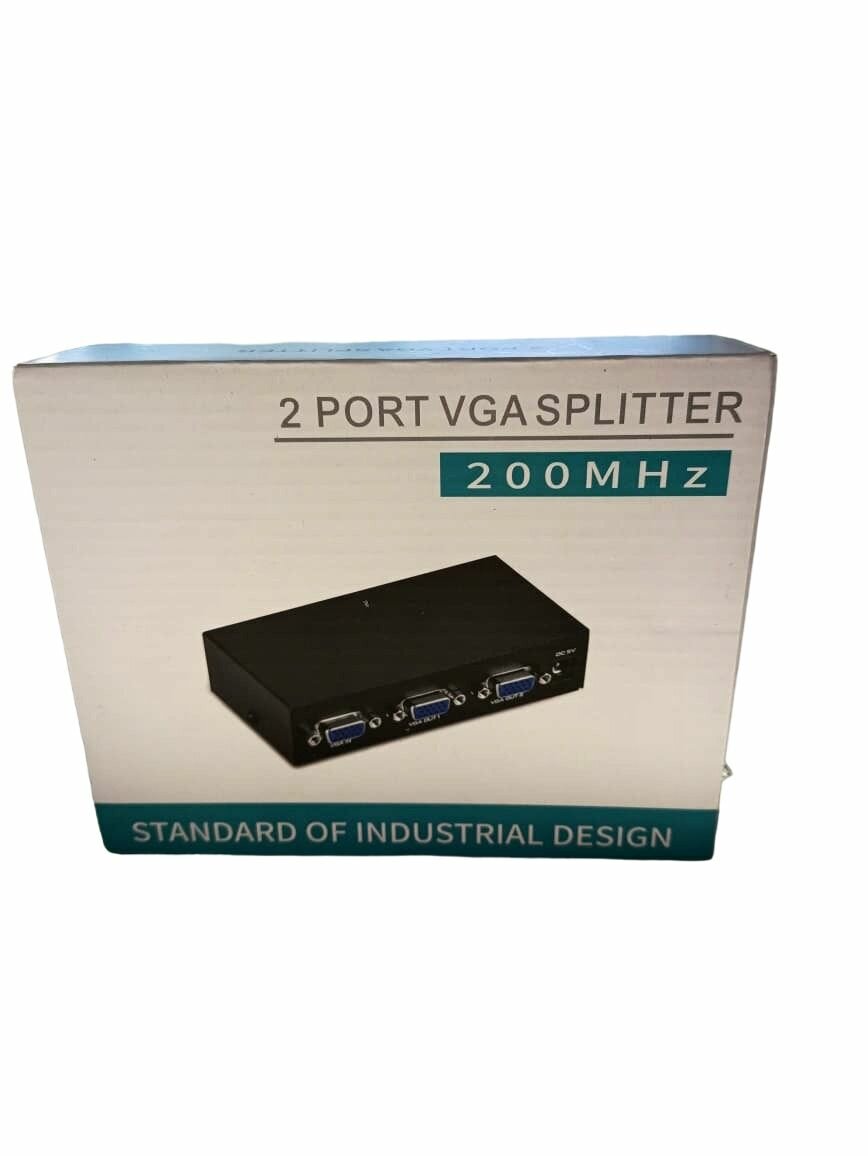 Сплиттер VGA с 2 портами - это устройство, которое позволяет разделить видеосигнал с одного источника