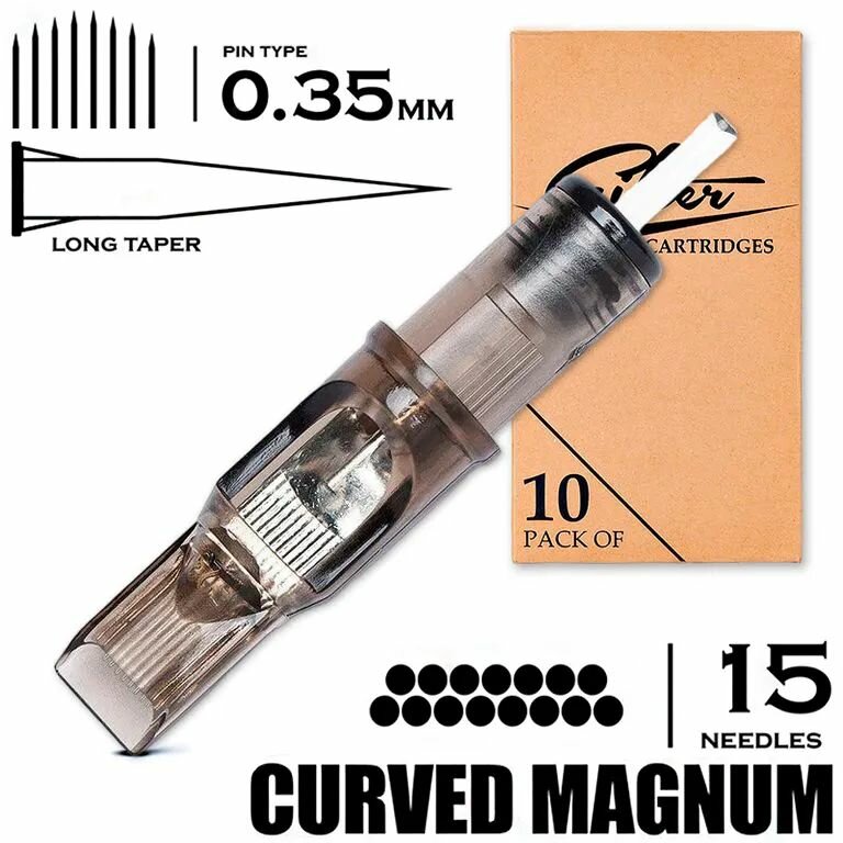 Тату картриджи EZ FILTER Curved Magnum 15CMLT/0.35 (1215cm) 10шт