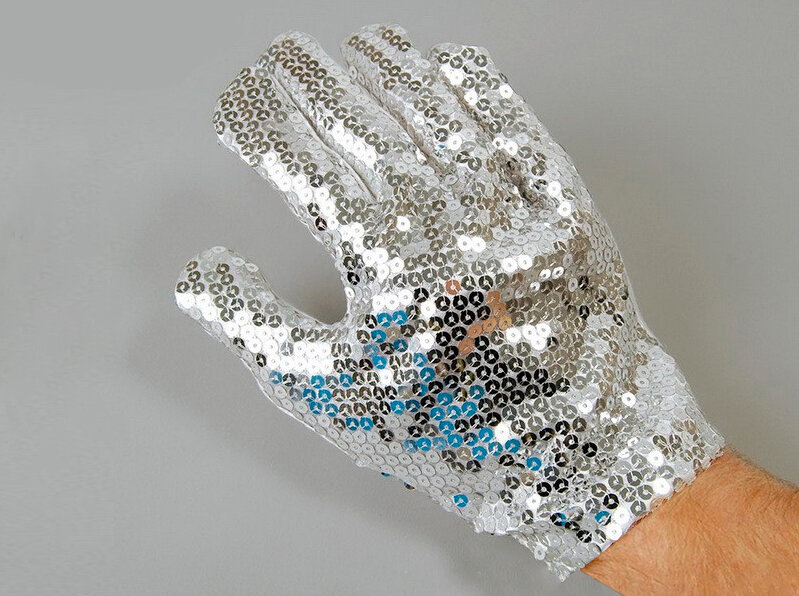 Перчатка Майкла Джексона блестящая тканевая (ВА1093), размер 8-9