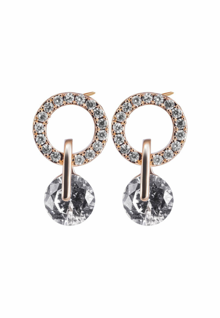 Серьги пусеты, фианит