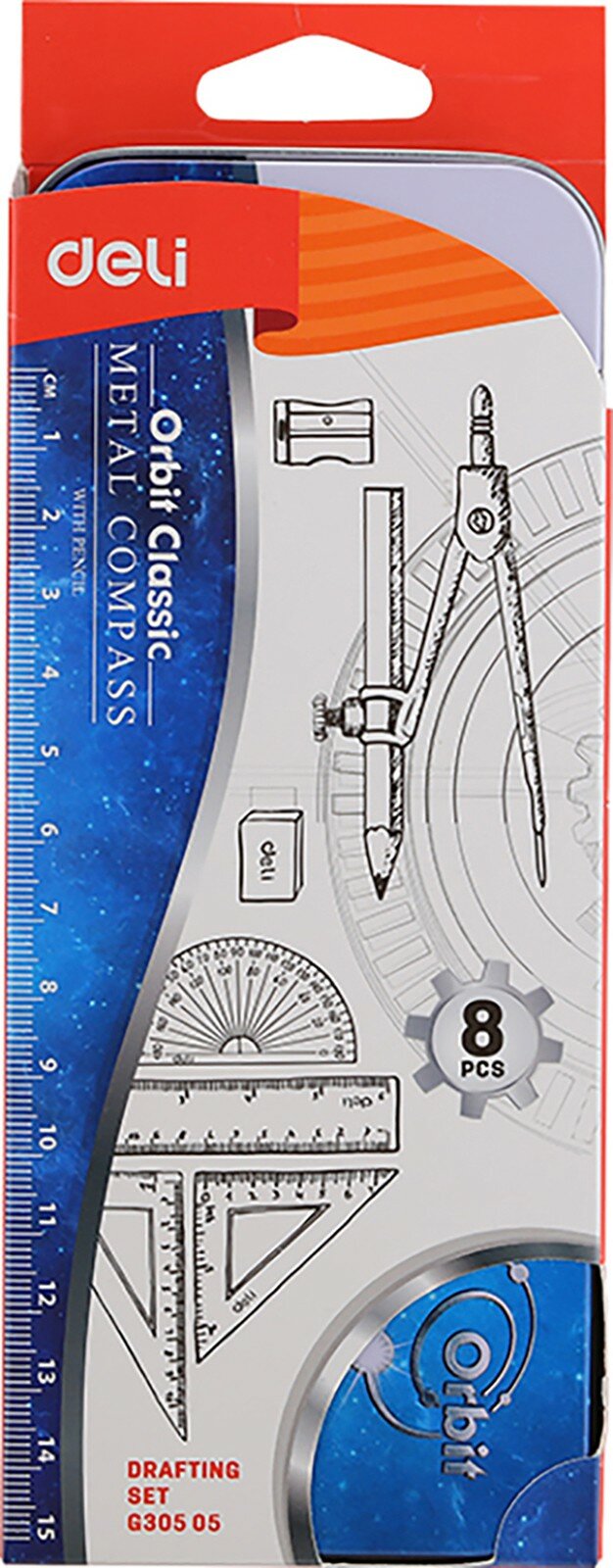 Набор для черчения, 8 предметов "Deli" (EG30505)
