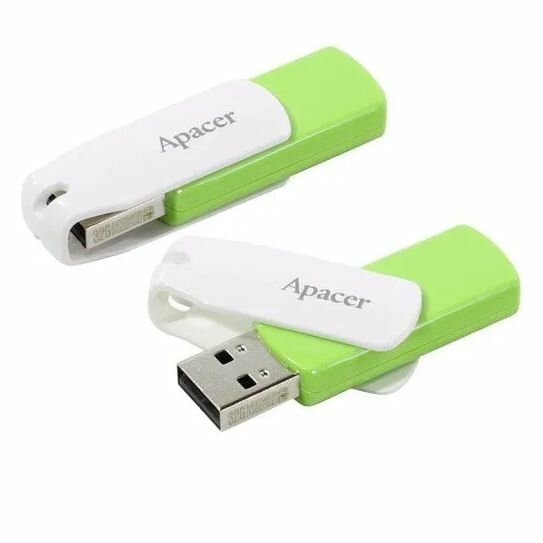 Память USB Flash 32 ГБ Apacer AH335 (AH335) зелёный - поворотный, пластик, USB Type-A