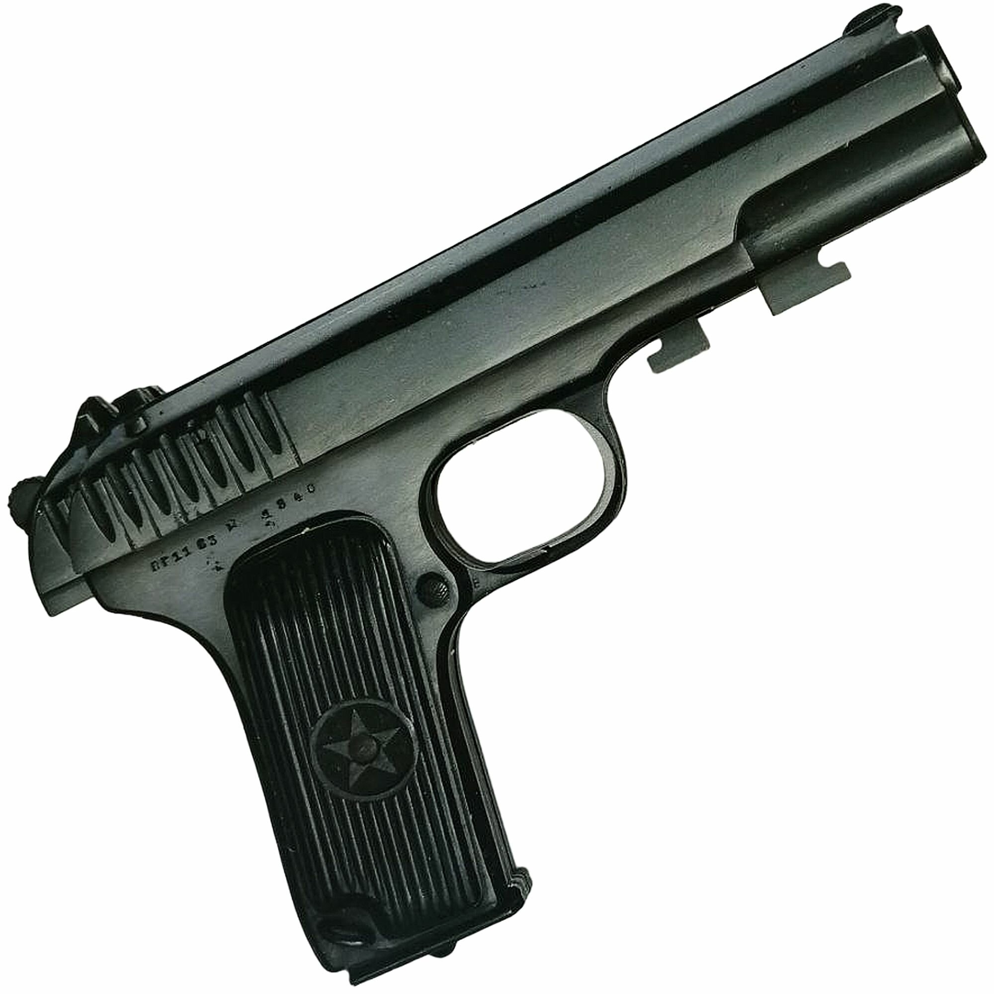 Пистолет резинкострел 3D (объёмный и без креплений) из дерева ТТ Классика + мишень В подарок