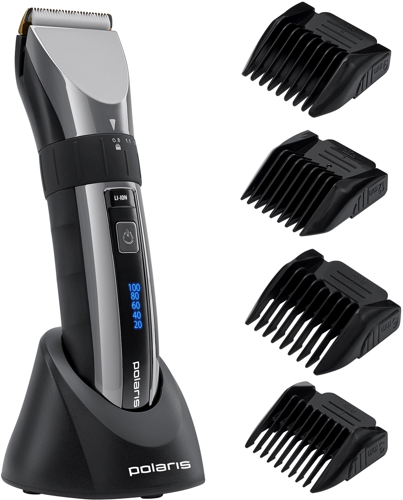 Машинка для стрижки Polaris PHC 3017RC Argan Therapy Pro черный/хром