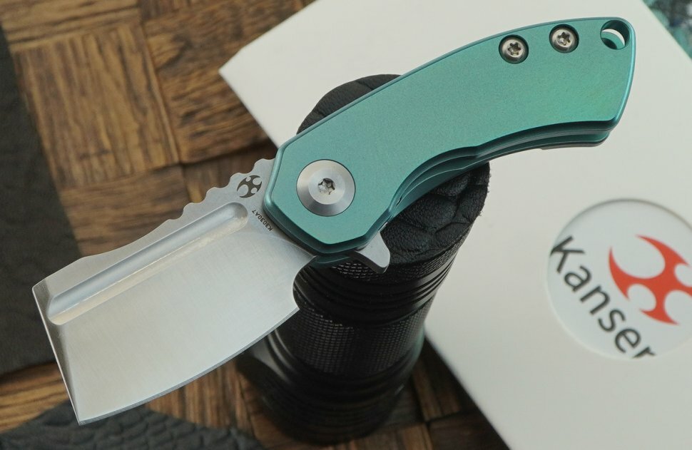 Складной нож Kansept Knives Mini Korvid, сталь CPM S35VN, рукоять зеленый титан